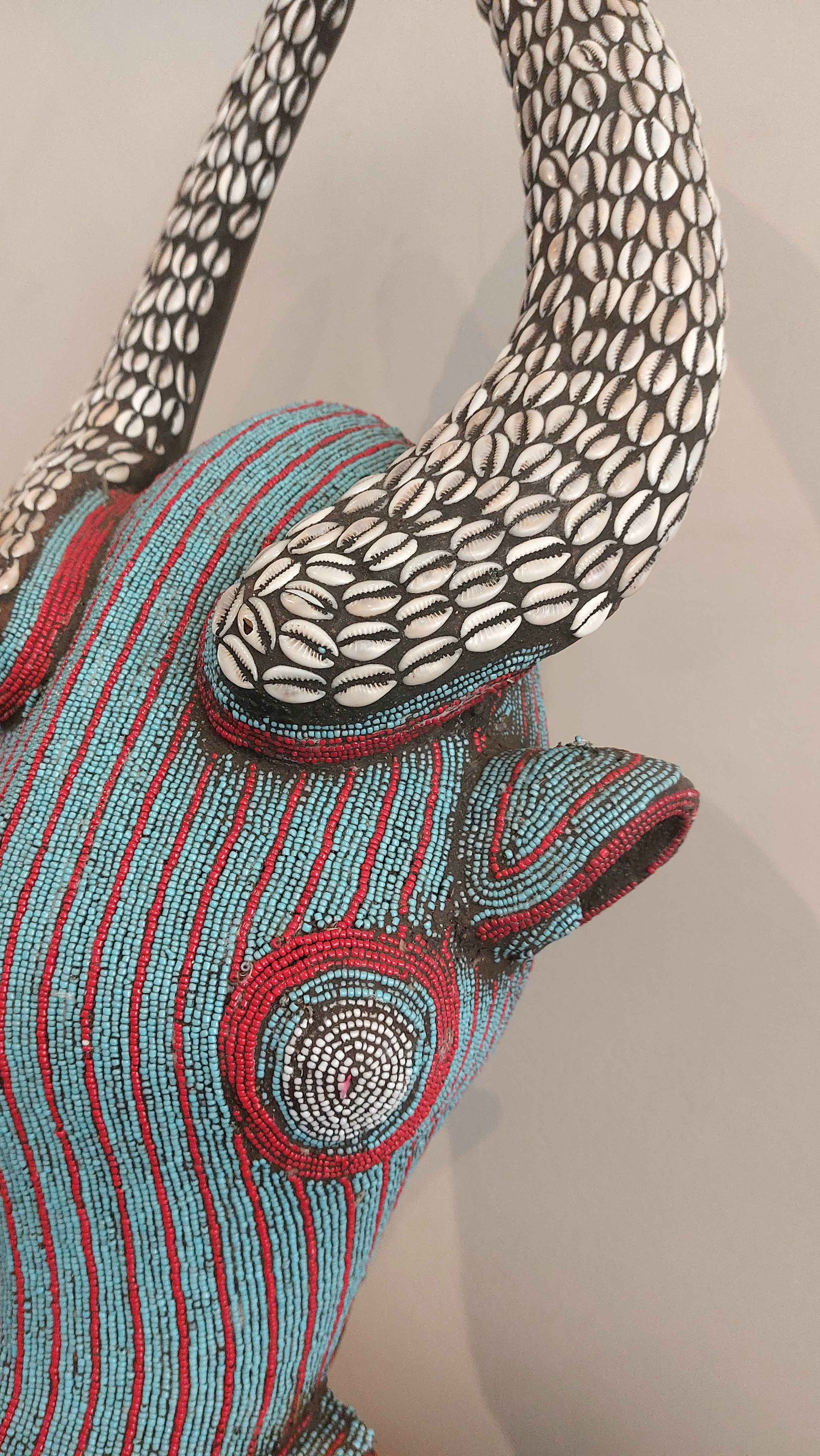 Beaded Buffalo mask from Cameroon - Decorative / Evoke London